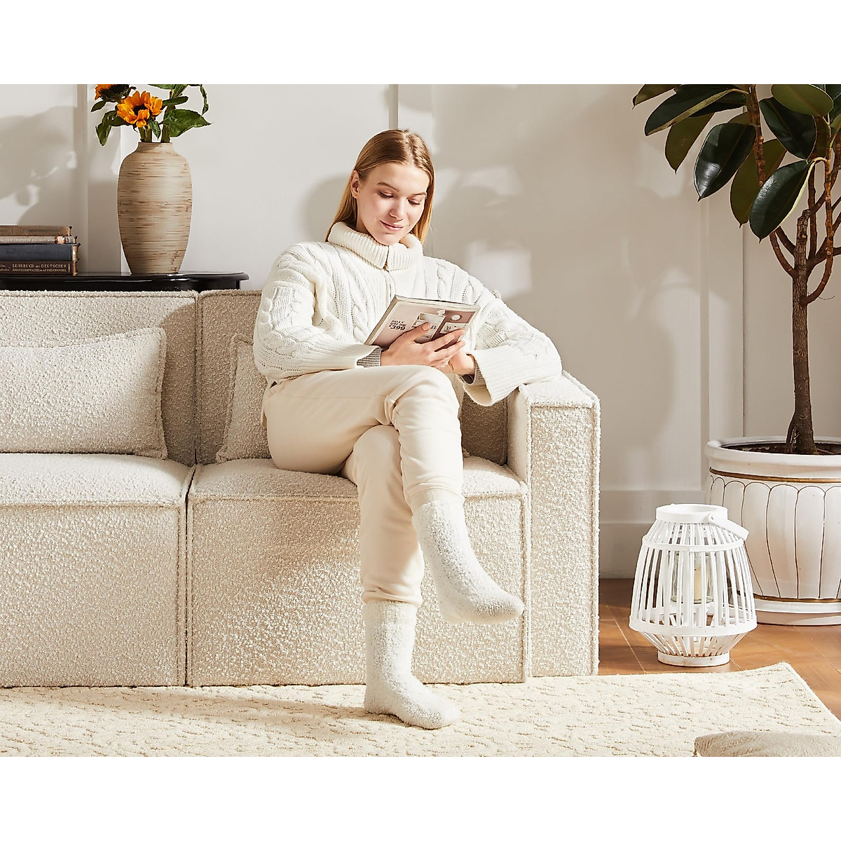 ABCASA Loveseat Sofa,Modular Couch with Breathable Fabric,Modern Comfy 2 Seats Sofa Couches for Living Room Apartment Small Spaces,White