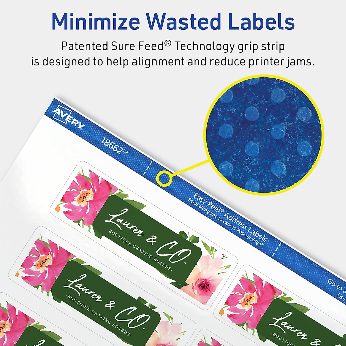 Avery Printable Address Labels with Sure Feed, 1-1/3" x 4", Matte Clear, Permanent Adhesive, Inkjet Printers, 140 Blank Mailing Labels, Great for Mailing, Product Labels, Jar Labels, and More (18662)