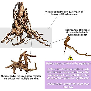 Vmiapxo 8 Pack Natural Driftwood for Aquarium, Aquarium Decor Spider Wood Freshwater Fish Tank Reptile Driftwood Branch (4"- 6")
