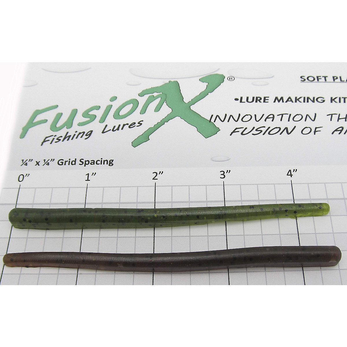 4-1/2" Finesse Worm Lure Making Starter Kit - Bass Rubber Worm - Fisherman Gift - Fusion X Fishing 0045MC Shaky SX