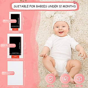 23 Piece Large and Medium Inkless Keepsake Ink Pad Kit Include 5 Clean Touch Ink Pads 10 Card and 8 Star Shaped Paper Clips Pet Paw Inkless Print Kit Great for Family Keepsake Newborn Registry