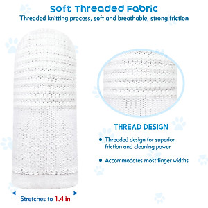 Eovento 20Pcs Dog Toothbrush, Soft Fabric Dog Finger Toothbrush, Washable Finger Toothbrush for Dogs & Cats Oral Health, Suitable for Small and Large Pets