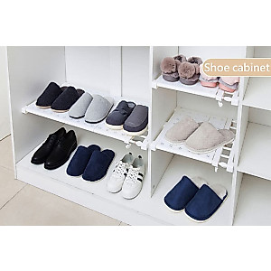 TabEnter Adjustable Shelf Organizer Expandable Closet Shelf and Rod with No Drilling for Wardrobe Cupboard Kitchen Bookcase (15" - 23.6")