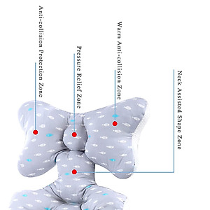 Jitejoe Baby Seat Pad Stroller Liner Universal 3D Air Mesh Breathable Car High Chair Cushion for Infant Soft Padding,Baby Carrier,Pram Non Slip Cushion for Baby Kid Toddler Infants (Blue Whale)