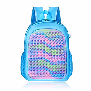 Gigilli Pop School Backpack for Girls, Rainbow Lightweight Girls Pop Bookbag Backpack for School, Large Capacity Elementary Schoolbag for School Supplies Birthday, Back to School Gifts for Girls Kids