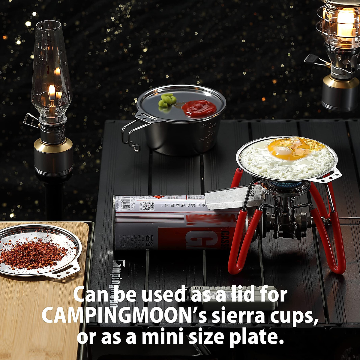 CAMPINGMOON 304 Stainless Steel Plate Lid for Sierra Cup φ12cm S-SG (2pcs set)