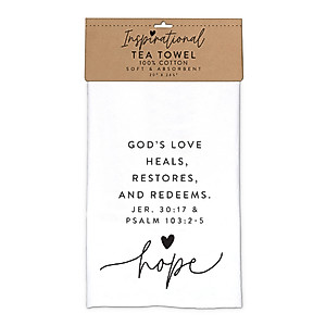 Lighthouse Christian Products Hope Hold onto Hope White 100% Cotton 28.75 x 20 Tea Towel