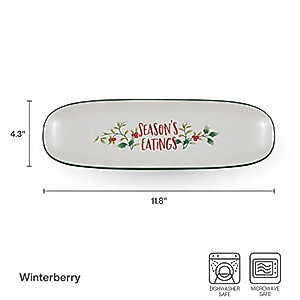 Pfaltzgraff Winterberry Season's Greetings Serving Tray with Dip Bowl, 2 Piece, Multicolored