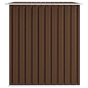 Garden Metal Storage Shed | Outdoor Tool Shed Storage Room with Vents | Storage Sheds with Door for Outside Patio Backyard Yard Lawn | Brown Galvanized Steel 101.2" x 80.7" x 70.1"