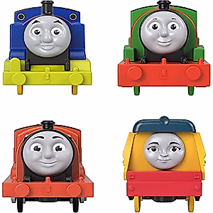 Thomas & Friends Thomas, Percy, James & Rebecca Train Engine Set - Set of 4 Motorized Toy Train Engines for Preschool Kids Ages 3 Years & Older