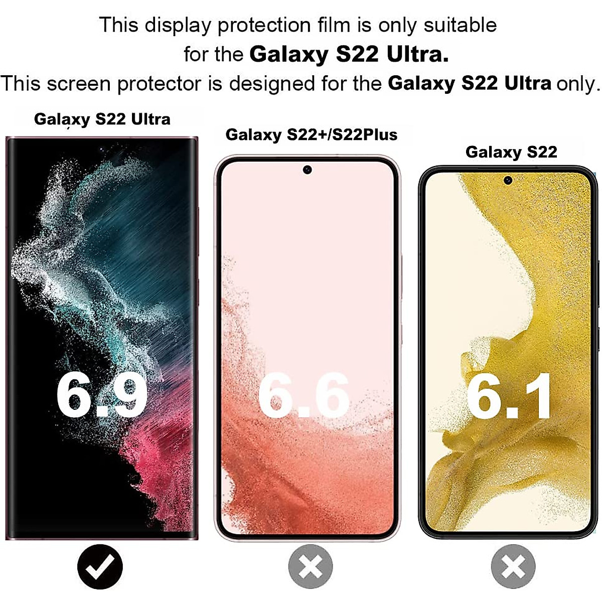 [2+2 Pack] Galaxy S22 Ultra Screen Protector Include 2 Pack Tempered Glass Screen Protector + 2 Pack Tempered Glass Camera Lens Protector,Bubble Free,Easy Install for Samsung Galaxy S22 Ultra 5G