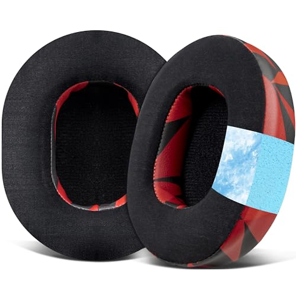 SOULWIT Cooling-Gel Earpads Cushions Replacement for Skullcandy Hesh 3/ANC/Evo & Crusher Wireless/ANC/Evo & Venue ANC Over-Ear Headphones,Ear Pads Cushions with Noise Isolation Foam - Red Storm