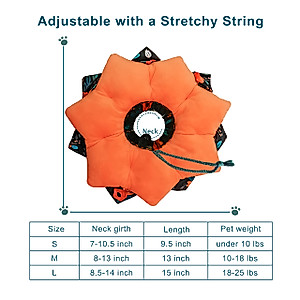 Purrrfect Life Adjustable Pet Cone Collar Soft for Kittens and Puppys, Cute Recovery Pet E-Collar After Surgery, Wound Healing Protective Cone, Elizabethan Collars (Flower, S)