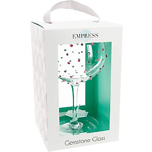 Pavilion Gift Company Pink Gem Stones-Birthday 24 Oz Stemmed Wine Glass