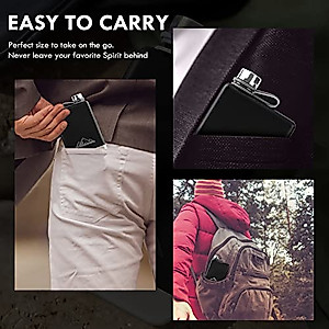 KWANITHINK Flask for Liquor for Men, Stainless Steel Camping Flask 8 oz with Funnel, Hip Flask Whiskey Flask with Integrated Steel Cap for Outdoor, Camping Hiking Climbing Exploration Black (8 oz)