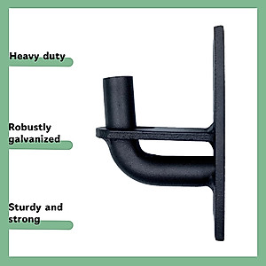 Black Wall Mount Gate Hinges, Farm Gate Hinge, Gate Hinges for Wooden Fences Heavy Duty, Gate Hinges for Metal Gates with 5/8" Male Hinge Pin, Set of 2.