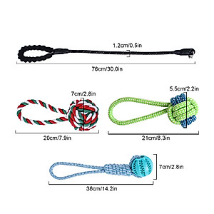 JOROBURO Pet Chew Toys Rope, Interactive Durable Teeth Grinding Clean Teeth Cotton Pet Chew Toys, Dog Bungee TugTraining Dental Cleaning Chew Toys for Dogs Puppy Pets(Black)