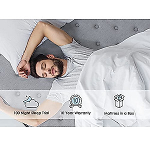 Queen Mattress, Coolvie 10 Inch Hybrid Mattress with Individually Pocket Coils and Dual Layer Cool Comfy Memory Foam, Hybrid Innerspring Mattress in a Box, Cushioning Euro Top Design, Medium Firm