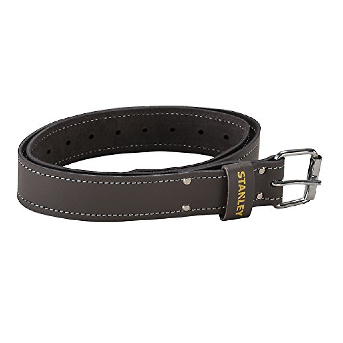 STANLEY Leather Tool Belt for Tool Holsters and Pouches, with Adjustable Roller Buckle, STST1-80119