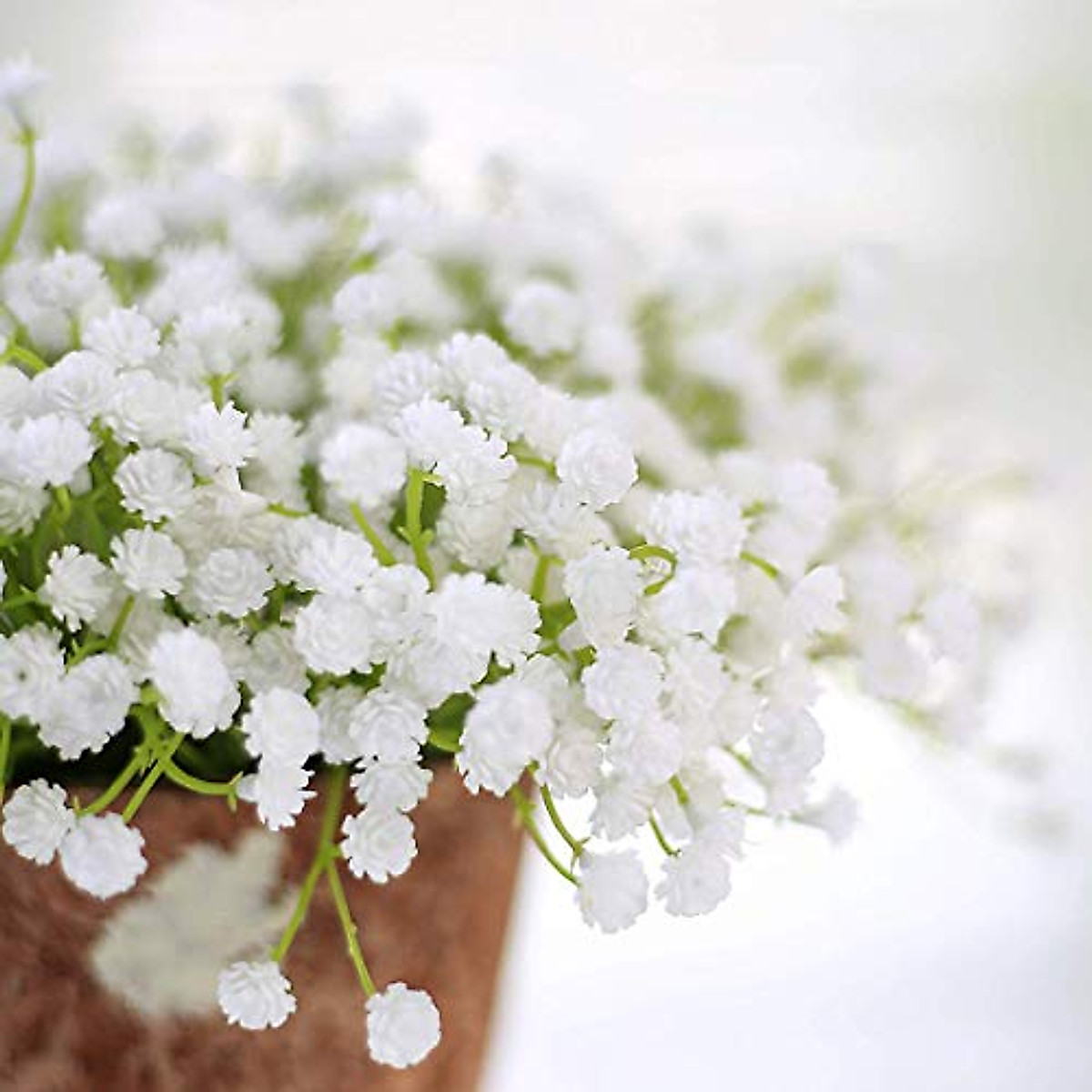 Veryhome 10PCS 30 Bunches White Babys Breath Flowers Artificial White Fake Flowers Gypsophila DIY Floral Bouquets Arrangement Wedding Home Decor（VASE NOT Included）