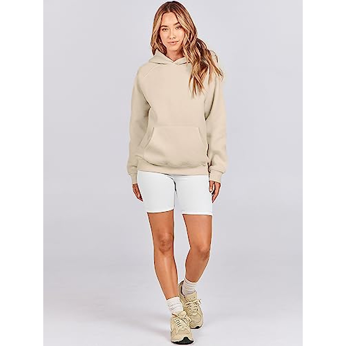 ANRABESS Hoodies for Women Fleece Oversized Sweatshirt Long Sleeve Casual Loose Fit Basic Athletic Workout Pullover Sweatshirts Fall Outfits Clothes Preppy Clothing 1025xingse-M Apricot