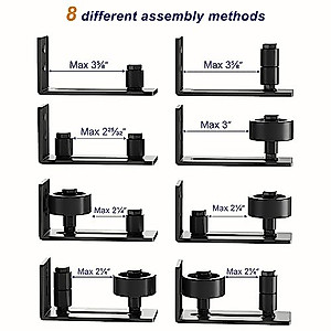 SMARTSTANDARD Sliding Barn Door Floor Guide for Bottom Adjustable Roller - 8 Setup Options for DIYers - Flush Design Bottom Flat Barn Door Floor Guide Stay Roller (Black) 1PCS