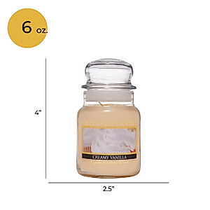 A Cheerful Giver - Creamy Vanilla Scented Glass Jar Candle (6 oz) with Lid & True to Life Fragrance Made in USA