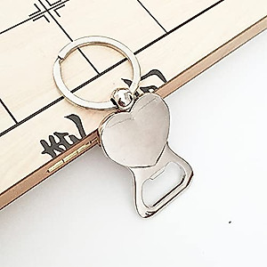 ARFUKA Bottle Opener Keychain Portable Beer Bottle Opener Key Chain Keyring Beverage Bottle Opener Key Ring for Men, Women Silver