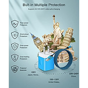 Android Charger for Samsung Galaxy S23 S22 Ultra S21+ S21 S20 Fe 5g S10 A12 A02s A03s A53 5g Note 20, Google Pixel 7 Pro 6 6a 5 5a USB C Charger Block +6 Ft long USB to USBC Cable Fast Charging Type C