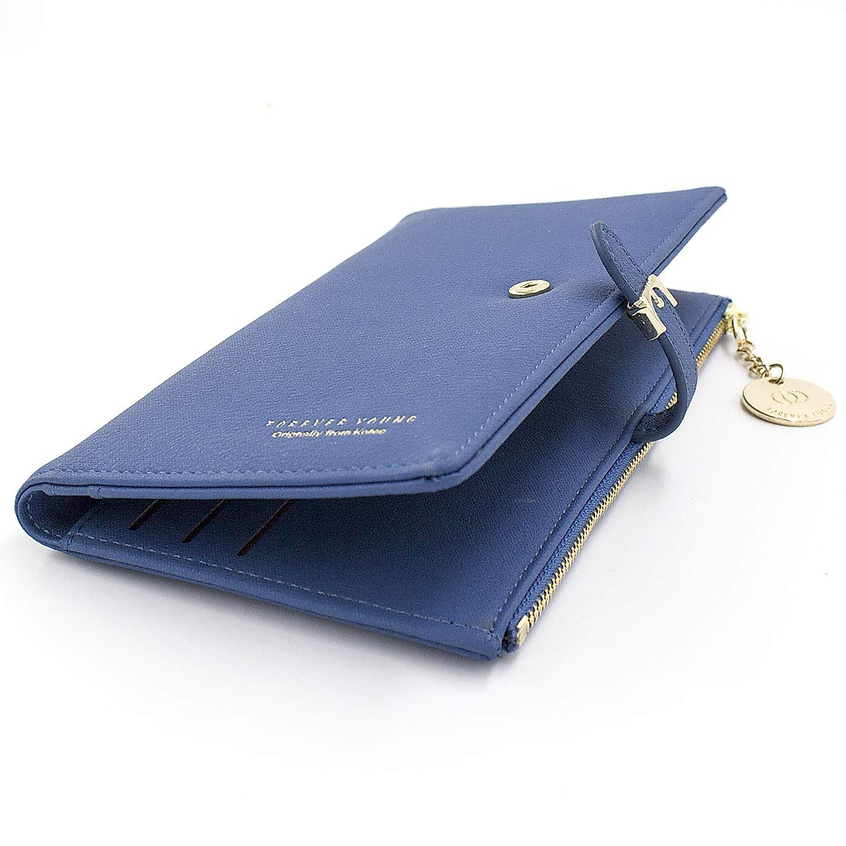 Valentoria Womens Long Wallet Wallet ClutchPurse Handbag Zipper Wristlet Pocket Card Holder (Denim Blue)