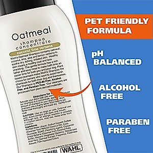Wahl Dry Skin & Itch Relief Pet Shampoo for Dogs – Oatmeal Formula with Coconut Lime Verbena & Pet Friendly Formula, 24 Oz - Model 820004A