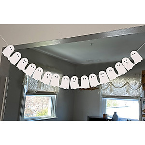Halloween Ghost Garland - Scary Halloween Decoration, Ghost Banner, Halloween Decorations Indoor, Haunted House Decoration(16 pcs)