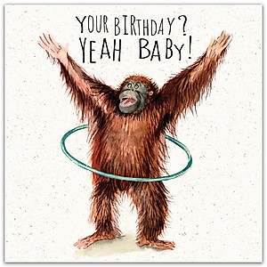 Twizler Funny Birthday Card Orangutan – Funny Card Birthday – Happy Birthday Card – Funny Birthday Card Men – Funny Birthday Card Women – Funny Birthday Card For Him – Funny Birthday Card For Her