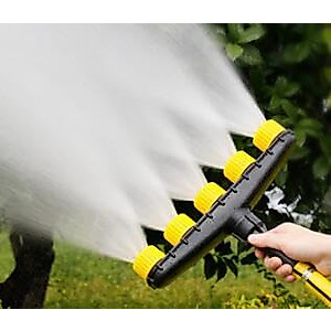 Multi Head Spray Nozzle for Watering Garden and Flowers Watering Can Indoor Plants 1 Gallon Long Spout (Yellow, One Size)