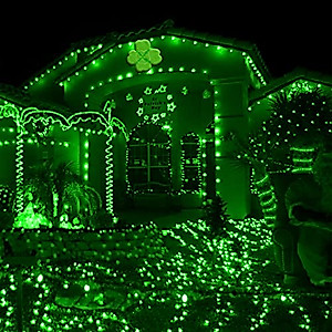 Anycosy Christmas Lights, St. Patrick's Day String Lights, 16.4 Ft 50 LEDs C6 Battery Operated Strings Lights 8 Modes for Party Garden Patio Indoor Outdoor Christmas Decorations, Green