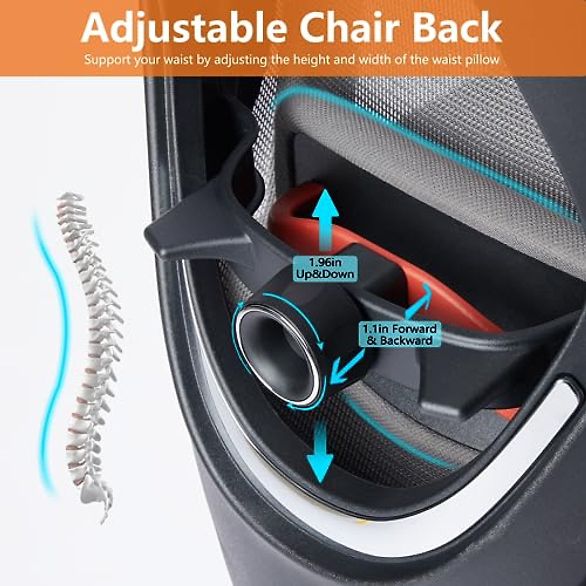 Office Chair, Desk Chair Ergonomic Office Chair - High Back Desk Chair, Computer Mesh Chair with Lumbar Support, Adjustable Headrest & 2D Armrest, Tilt Function Swivel Executive Chair for Office