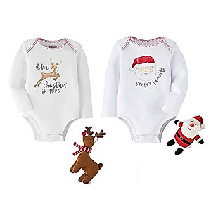 Mud Pie Christmas Knit Rattle Gift, 2 Piece Set, Santa