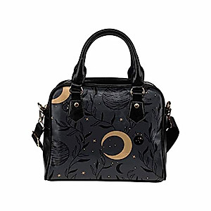 InterestPrint Witchy Celestial Pattern Womens Casual Bag Shoulder Satchel Bag Handbag