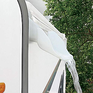 RV Gutter Spouts - Rigid RV Gutter Extenders, Directs Rainwater Away from Your RV, Long Version Extended RV Rain Gutter Spouts for Trailer Camper Motorhome Toy Hauler (2 Left +2 Right, White)