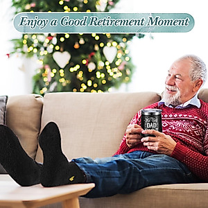 Tiangrid 7 Pcs Father's Day Gift Set for Dad Includes Insulated Tumbler, Aromatherapy Candle, Socks, Keychain, Eye Mask, Gift Card with Gift Box for Men Husband Daddy Retirement Employee Gifts