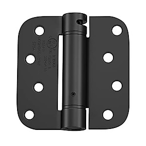 3Pack Black 4 Inch Self Closing Spring Door Hinge 5/8" Radius Corners Residential & Heavy-Duty Door Hardware Black Adjustable Door Hinges
