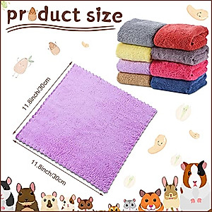 8 Pieces Guinea Pigs Blankets Guinea Pig Accessories Hamster Fleece Cage Liners Small Animal Bedding Mats Bathe Towels Warm Blankets for Guinea Pig Hamster Ferrets Hedgehogs