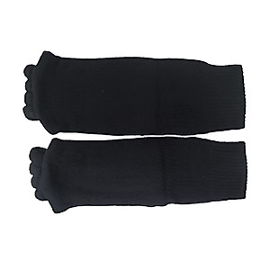 Homrap Women Toe Separator Socks Toeless Foot Alignment Socks for Yoga GYM Massage Pain Relief Improves Circulation Stretchy (Black)