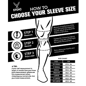 Stoic Knee Sleeves for Men Women - 7mm Neoprene Knee Support for Weightlifting, Powerlifting, Strength Training, Squats, Bodybuilding - IPF Approved Knee Compression Sleeves, 2-Pack (X-Small)