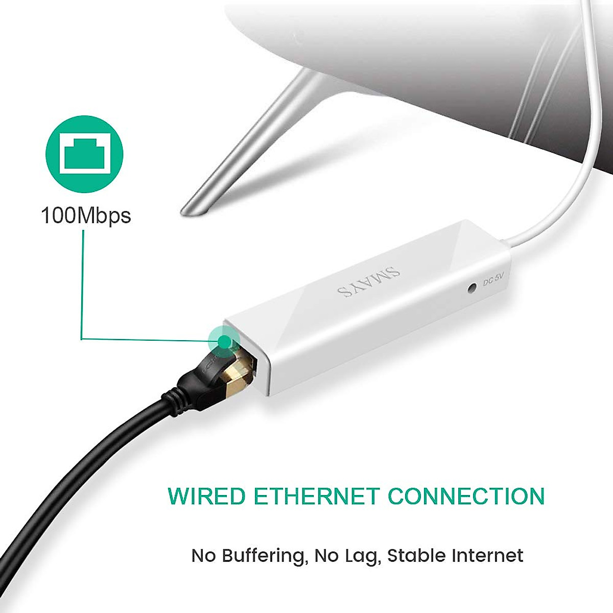 Chromecast Ethernet Adapter, Micro USB OTG Hub to Attach Thumb Drive