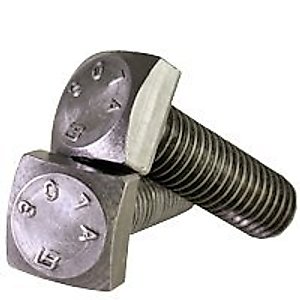 5/16"-18 x 3 1/2" A307 Grade A Square Head Bolt Plain, Partial, Size: 5/16"-18, Length: 3-1/2", Head: Square, Drive: External Square, Material: Steel, Finish: Plain (Inch) (Quantity: 50)