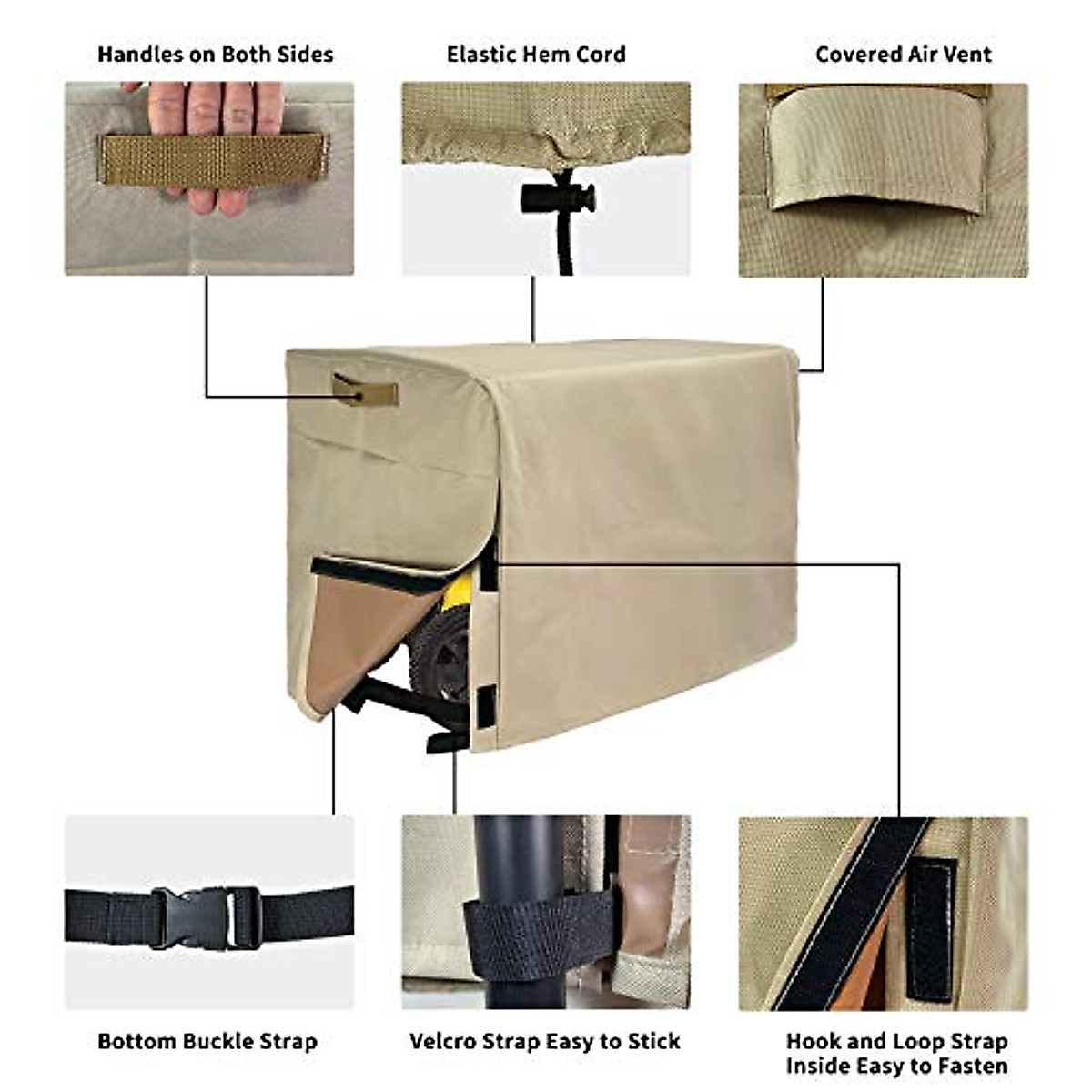 Jorohiker Generator Cover Waterproof 32 x 24 x 24 inch, Heavy Duty Thicken 600D Polyester Universal Generator Cover for Portable Generators 5000-10000 Watt