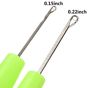 2Pcs Latch Hook Tool, Latch Hook Crochet Needle for Micro Braids, Hair Extension, Feather and Carpet