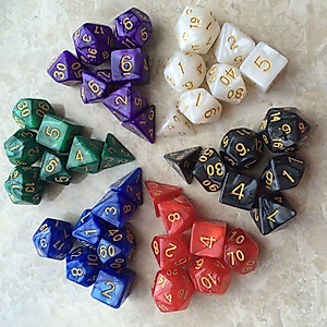 7Pcs Multicolor Polyhedral Numbers Dice for Party Table Board Game