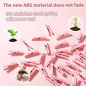 100PCS Baby Shower Clothespin Games Mini Pink Clothes Pins 1.4 inch for Party Decorations(Pink)